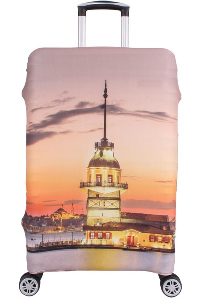 Bagacar Kız Kulesi Büyük Boy Valiz Için Valiz Kılıfı Bagacar Kız Kulesi Büyük Boy Valiz Için Valiz Kılıfı