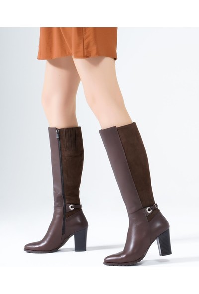 CZ London Deri Kadın Çizme Yüksek Topuklu Tokalı Kışlık Ayakkabı CZ London Deri Kadın Çizme Yüksek Topuklu Tokalı Kışlık Ayakkabı
