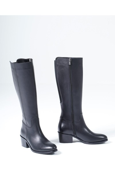 CZ London Deri Kadın Çizme Fermuarlı Arkası Lastikli Kışlık Ayakkabı CZ London Deri Kadın Çizme Fermuarlı Arkası Lastikli Kışlık Ayakkabı