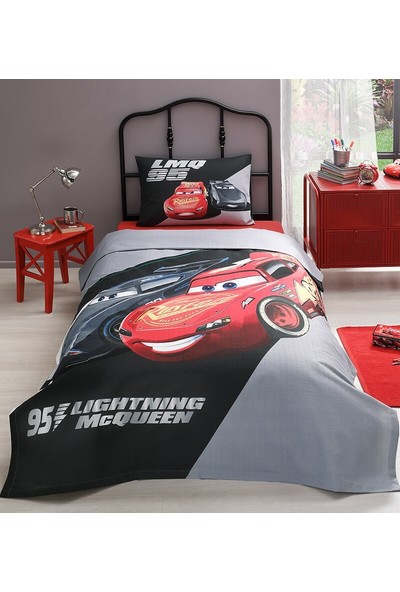 Özdilek Tek Kişilik Lastikli Fitted Çarşaf Pike Takımı Cars LMQ95