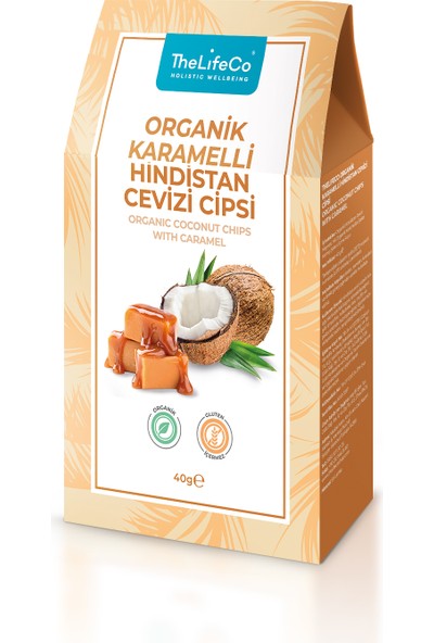 The LifeCo Organik Karamelli Hindistan Cevizi Cipsi 40 gr