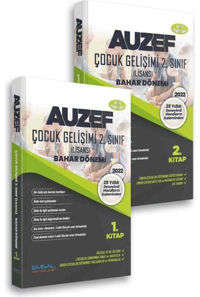 Emsal Yayınları Auzef (Istanbul Üniv.) Çocuk Gelişimi 2. Sınıf 4. Yarıyıl Bahar Dönemi Tüm Dersler Konu+Soru Set Emsal Yayınları Auzef (Istanbul Üniv.) Çocuk Gelişimi 2. Sınıf 4. Yarıyıl Bahar Dönemi Tüm Dersler Konu+Soru Set