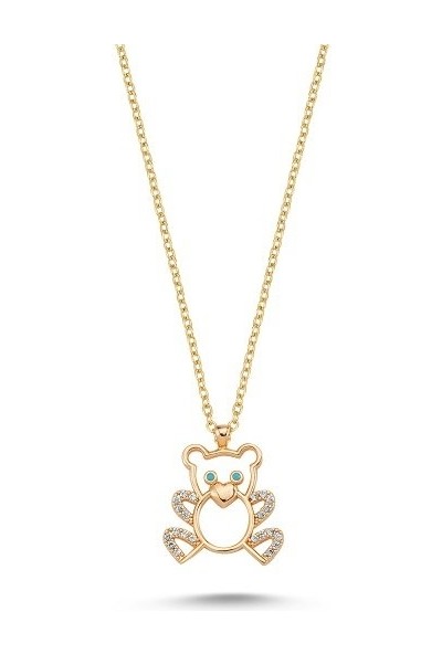 Altın Pati Zirkon Taşlı Sevimli Ayıcık Kolye Altın Pati Zirkon Taşlı Sevimli Ayıcık Kolye