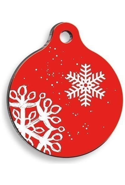 Altın Pati Christmas Serisi Red Star Yuvarlak Kedi ve Köpek Künyesi