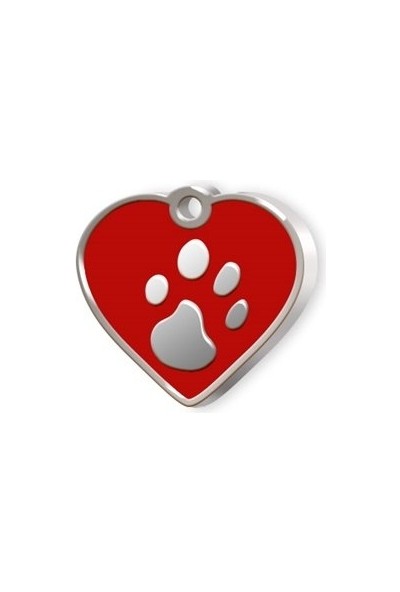 Altın Pati Kalp Şeklinde Mineli Küçük Kedi Köpek Künyesi Kırmızı Altın Pati Kalp Şeklinde Mineli Küçük Kedi Köpek Künyesi Kırmızı