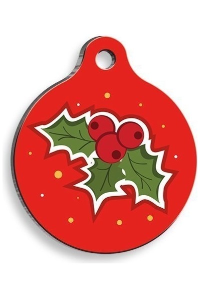 Altın Pati Christmas Serisi Berry Yuvarlak Kedi ve Köpek Künyesi Altın Pati Christmas Serisi Berry Yuvarlak Kedi ve Köpek Künyesi