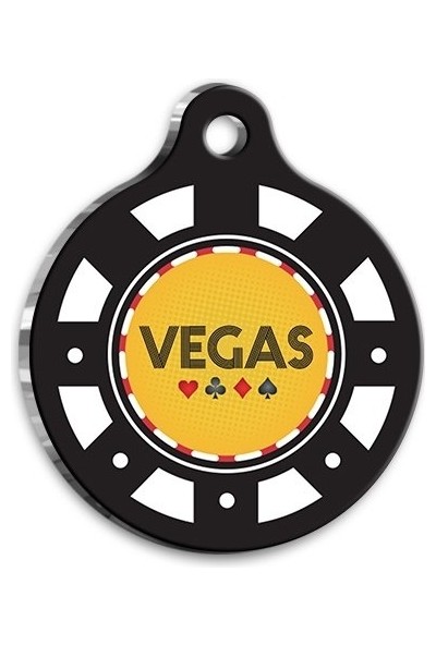 Altın Pati Poker Chip Yuvarlak Kedi ve Köpek Künyesi