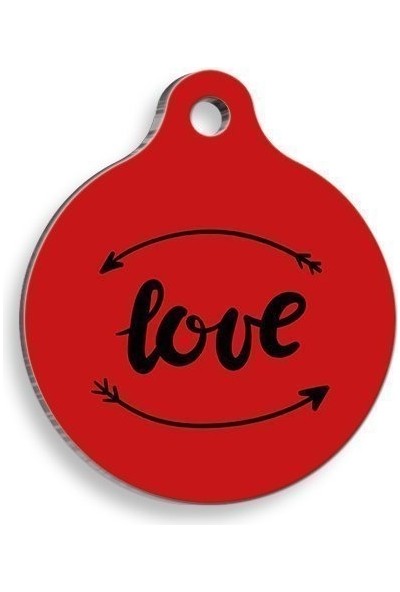 Altın Pati Aşk Değiştirir Yuvarlak Kedi ve Köpek Künyesi