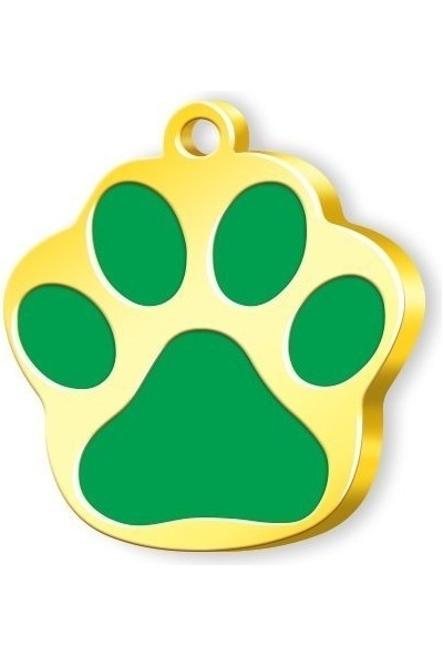 Altın Pati Altın Kaplama Pati Büyük Künye - Yeşil