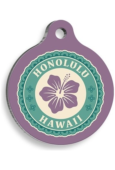 Altın Pati Honolulu Figür Yuvarlak Kedi ve Köpek Künyesi Altın Pati Honolulu Figür Yuvarlak Kedi ve Köpek Künyesi