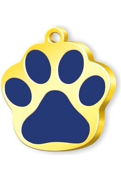 Altın Pati Altın Kaplama Pati Büyük Künye - Mavi