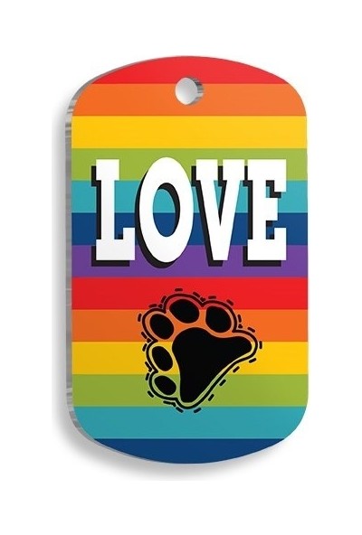 Altın Pati Patili Gökkuşağı Asker Kedi ve Köpek Künyesi Altın Pati Patili Gökkuşağı Asker Kedi ve Köpek Künyesi