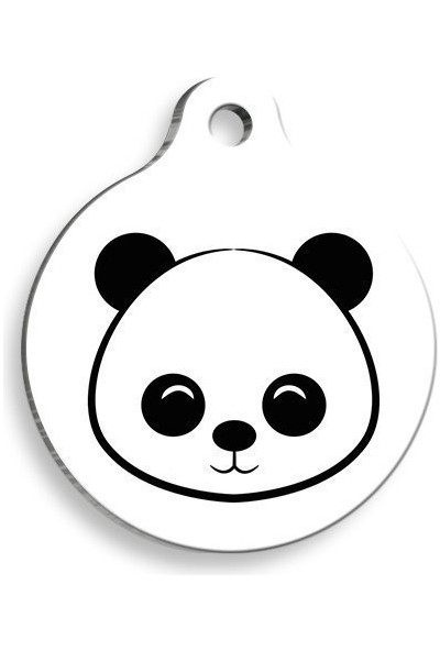 Altın Pati Panda Yuvarlak Kedi ve Köpek Künyesi