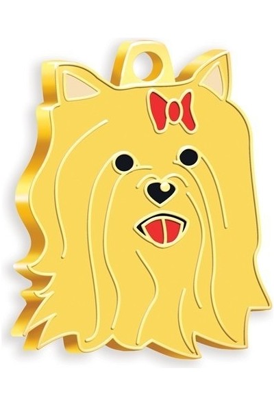 Altın Pati Altın Kaplama York Shire Terrier Köpek Künyesi (Kızıl)
