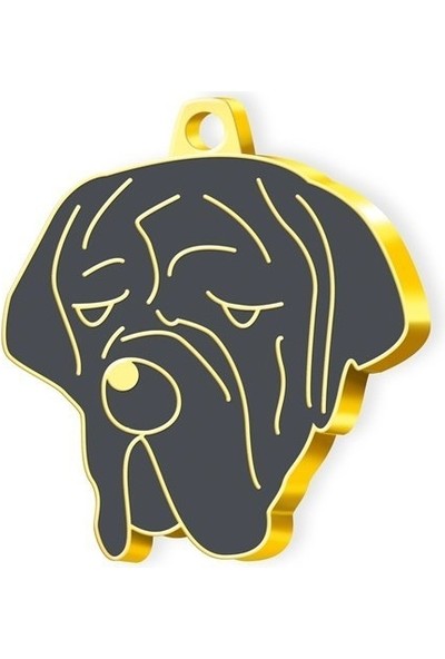 Altın Pati Altın Kaplama Napoliten Mastiff Köpek Künyesi