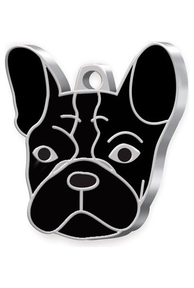 Altın Pati French Bulldog Köpek Künyesi (Siyah)