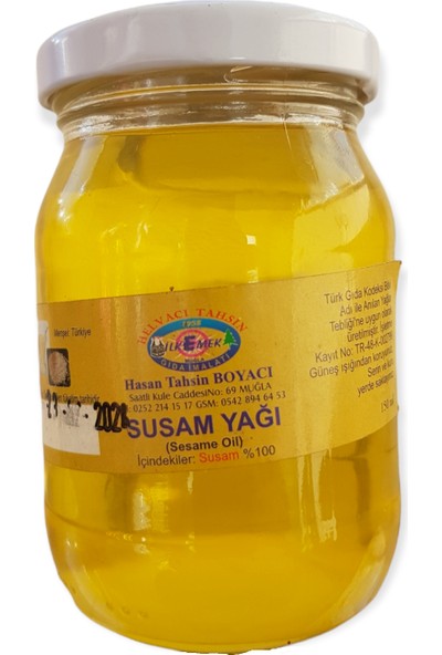 Helvacı Tahsin Soğuk Sıkım Susam Yağı 150ML Helvacı Tahsin Soğuk Sıkım Susam Yağı 150ML