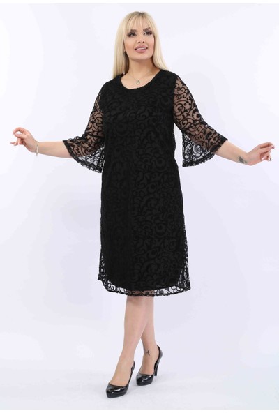 Modayız Ispanyol Kol Büyük Beden Abiye Elbise 19A-2001