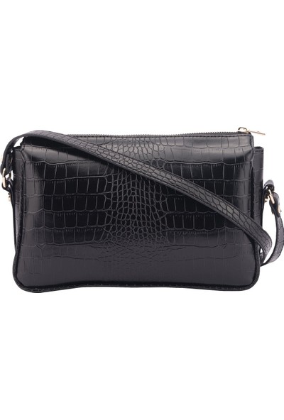 Kroko Cokgozlu 2fx Siyah Kadın Çapraz Çanta