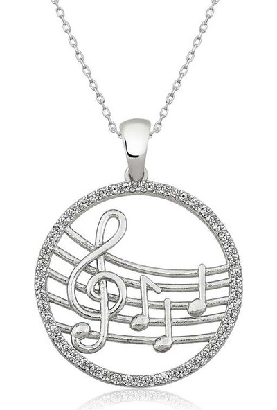 925 Ayar Gümüş Müzik Temalı Kadın Kolye