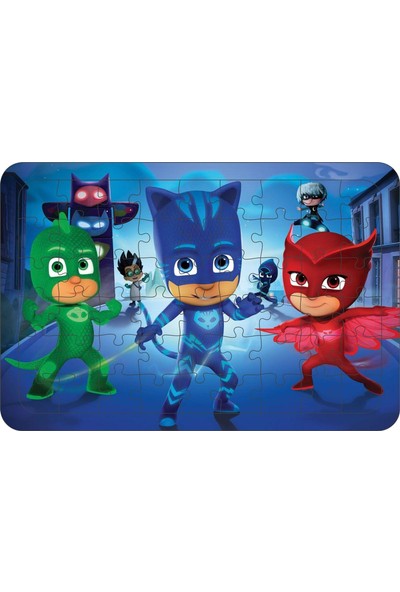 Güven Serigrafi Pijamaskeliler 54 Parça Çerçeveli Ahşap Puzzle Yapboz Güven Serigrafi Pijamaskeliler 54 Parça Çerçeveli Ahşap Puzzle Yapboz