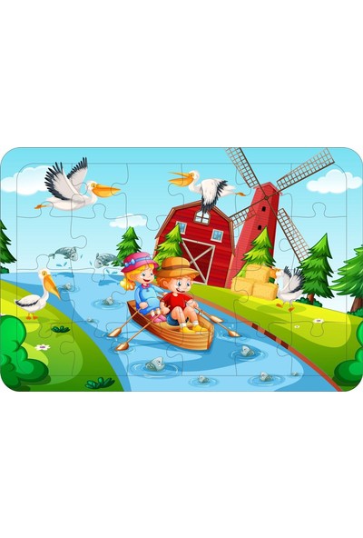 Güven Serigrafi Kayıktaki Çocuklar 24 Parça Ahşap Çerçeveli Puzzle Yapboz Güven Serigrafi Kayıktaki Çocuklar 24 Parça Ahşap Çerçeveli Puzzle Yapboz