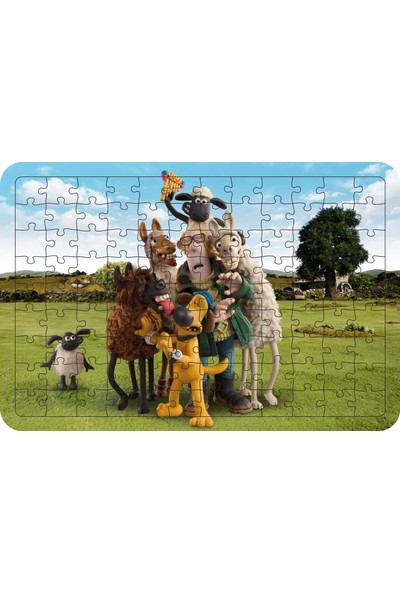 Güven Serigrafi Koyun Shaun Model3 108 Parça Ahşap Çocuk Puzzle Yapboz