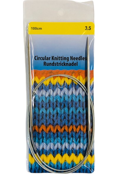 Çelik Telli Misinalı Şiş 100 cm 3,5 mm Örgü Şişi