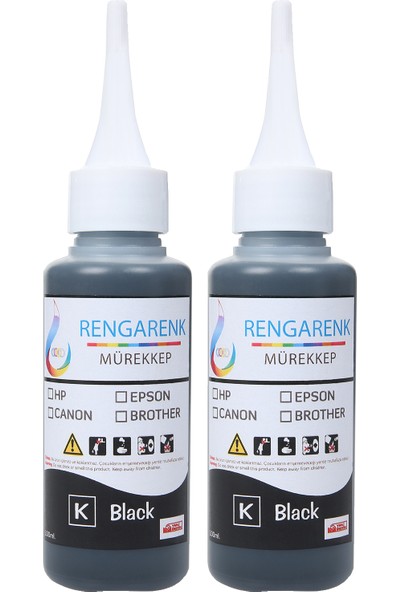 Rengarenk Hp Smart Tank Yazıcı Uyumlu Bitmeyen Kartuş ve Tanklı Yazıcı Mürekkebi 100ML 2 Adet Siyah Rengarenk Hp Smart Tank Yazıcı Uyumlu Bitmeyen Kartuş ve Tanklı Yazıcı Mürekkebi 100ML 2 Adet Siyah