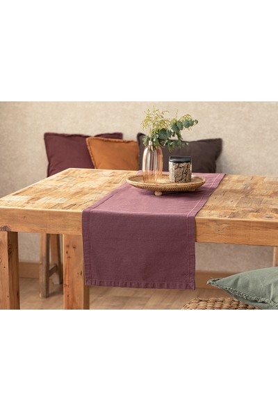 English Home Harvey Pamuk Runner 40 x 140 cm Mürdüm