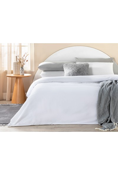 Düz Pamuklu Extra King Nevresim 260X240 cm Beyaz Düz Pamuklu Extra King Nevresim 260X240 cm Beyaz