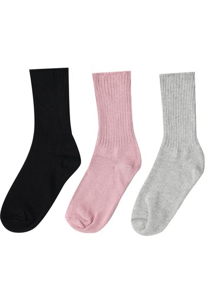 Lumberjack CT868 Peta Uzun Soket 3'lü Gri Kadın Çorap