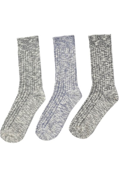 Lumberjack CT882 Tedy Uzun Soket 3'lü Gri Erkek Çorap
