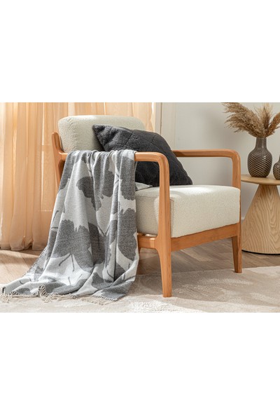 English Home Mariposas koltuk Şalı 130 x 170 cm Gri