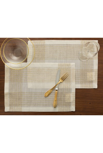 English Home Rabecca 2'li Amerikan Servis 30X45 cm Beyaz – Gold