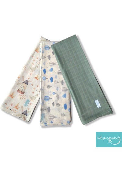 Bej Değirmenli Ördek Mavi Balonlar Çağla Yeşili 3'lü Set Pamuk Bebek & Çocuk Müslin Örtü Bej Değirmenli Ördek Mavi Balonlar Çağla Yeşili 3'lü Set Pamuk Bebek & Çocuk Müslin Örtü