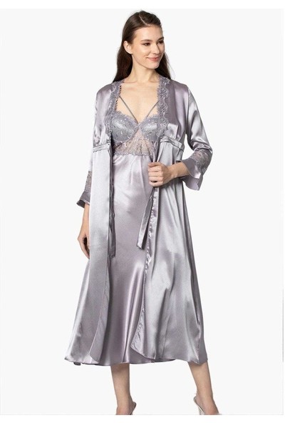 Pierre Cardin 6'lı Uzun Gecelik Sabahlık Set 6025 Royal Renk Pierre Cardin 6'lı Uzun Gecelik Sabahlık Set 6025 Royal Renk