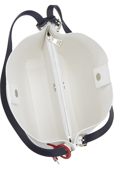 Nautica CN3001T Beyaz - Lacivert Kadın Omuz Çantası