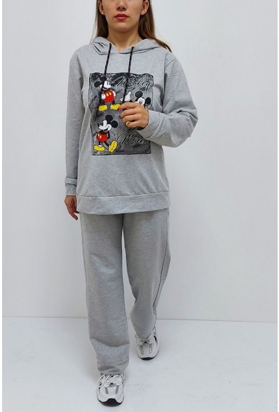 Sue Baskılı Eşofman Takımı Gri