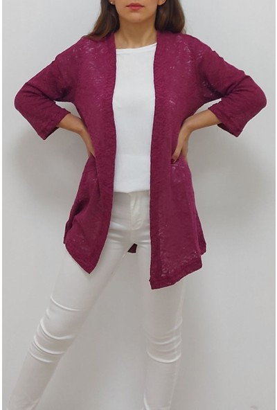 Sue Ajurlu Baharlık Hırka Fuşya