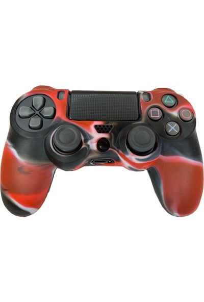 OEM Sony Playstation 4 Ps4 Silikon Kılıf Kolu Kırmızı-Siyah