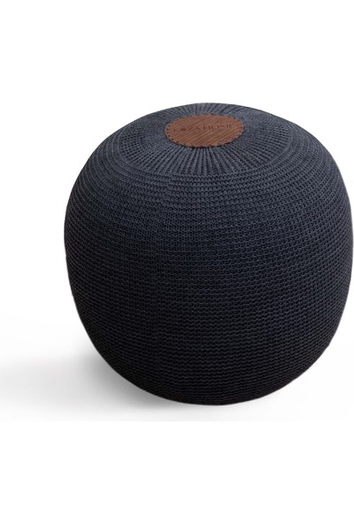 Koza Home Fluffy Örgü Puf Antrasit