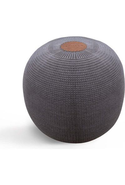 Koza Home Fluffy Örgü Puf Kahverengi