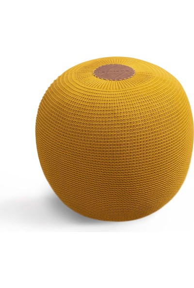 Koza Home Fluffy Örgü Puf Sarı