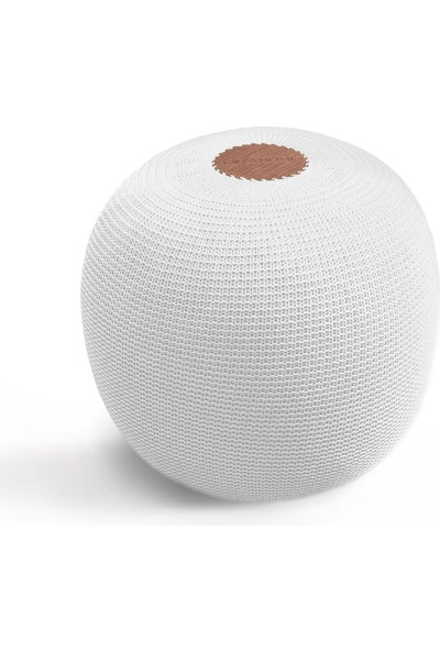 Koza Home Fluffy Örgü Puf Krem