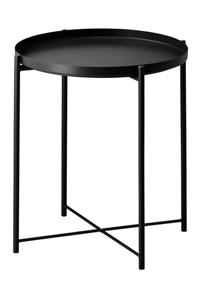 İkea Tepsili Sehpa, Yuvarlak Siyah Renk Ikea Çıkarılabilir Tepsi - Modern Sehpa 45X53 cm İkea Tepsili Sehpa, Yuvarlak Siyah Renk Ikea Çıkarılabilir Tepsi - Modern Sehpa 45X53 cm
