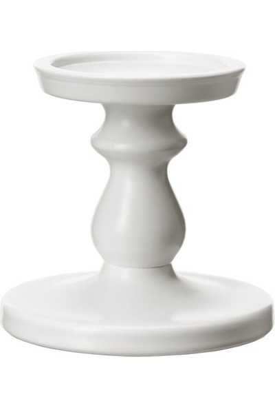 İkea Şamdan Beyaz Renk Ikea 13 cm Mumluk Dekoratif Şamdan
