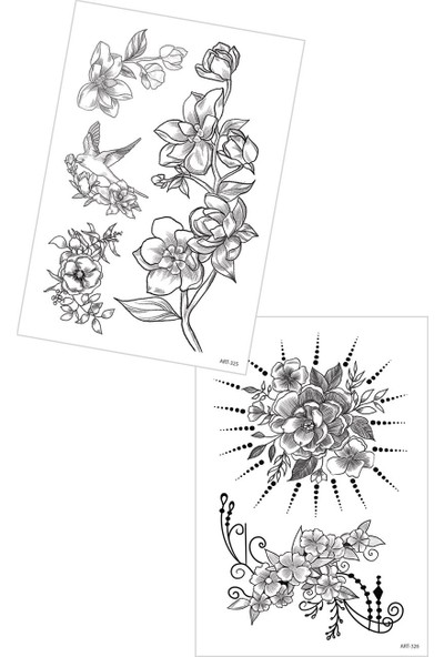 Artikel 2'li Geçici Dövme Seti,geçici Tattoo ,vücut Dövme,kol Bilek Dövme,boyun Dövme,sırt Dövme