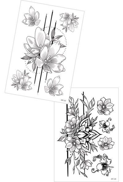 Artikel 2'li Geçici Dövme Seti,geçici Tattoo ,vücut Dövme,kol Bilek Dövme,boyun Dövme,sırt Dövme