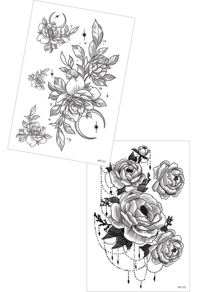 Artikel 2'li Geçici Dövme Seti,geçici Tattoo ,vücut Dövme,kol Bilek Dövme,boyun Dövme,sırt Dövme
